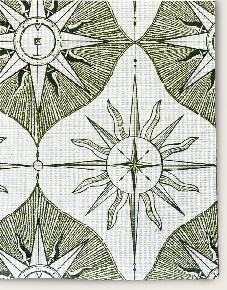 Compass Rose - Deep Green